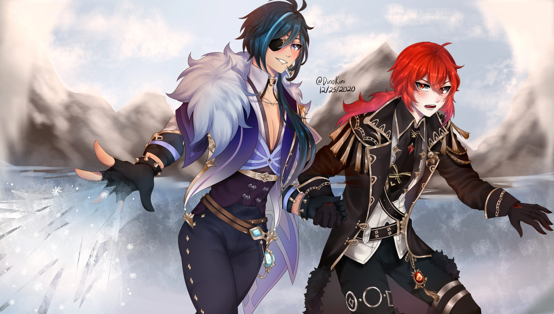 Kaeya and Diluc Ice Bridge Genshin Impact | HoYoLAB