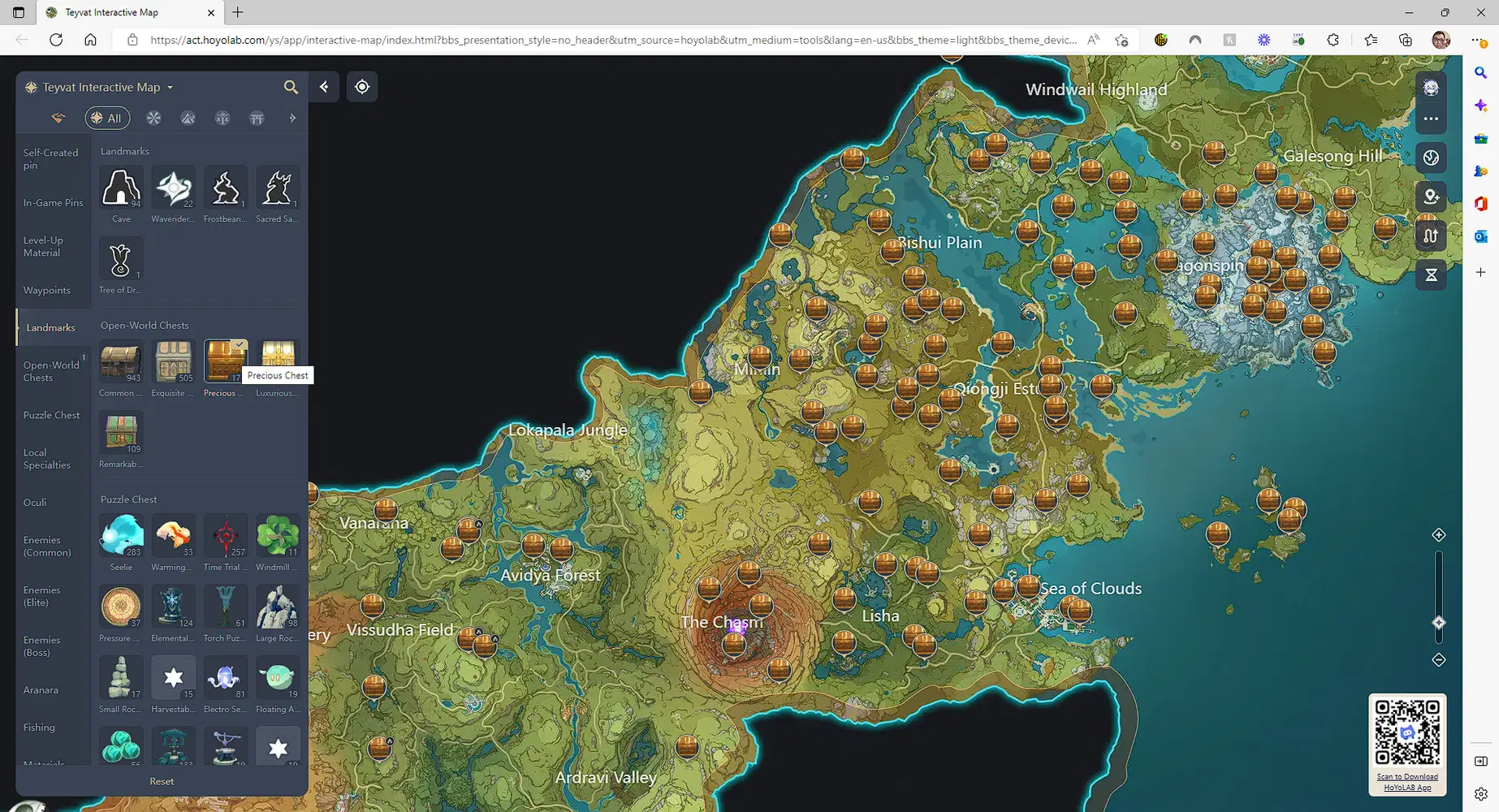 Interactive Genshin Impact Map All Resources Chests And Enemies