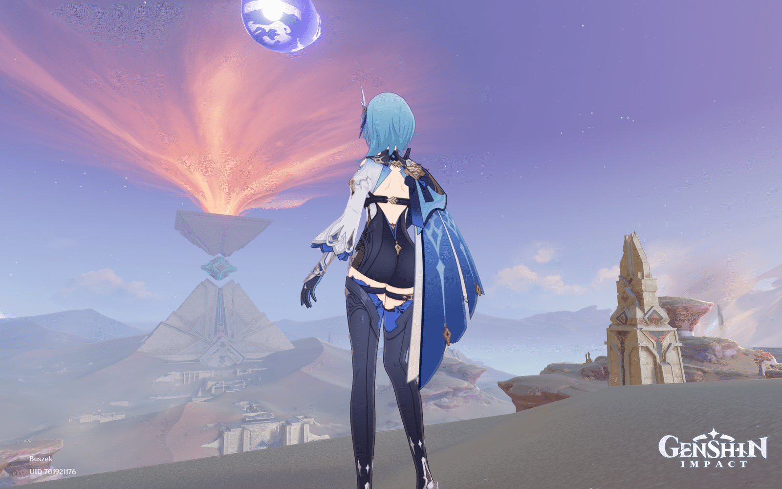 Eula, and in the background some insignificant pyramid... Genshin ...