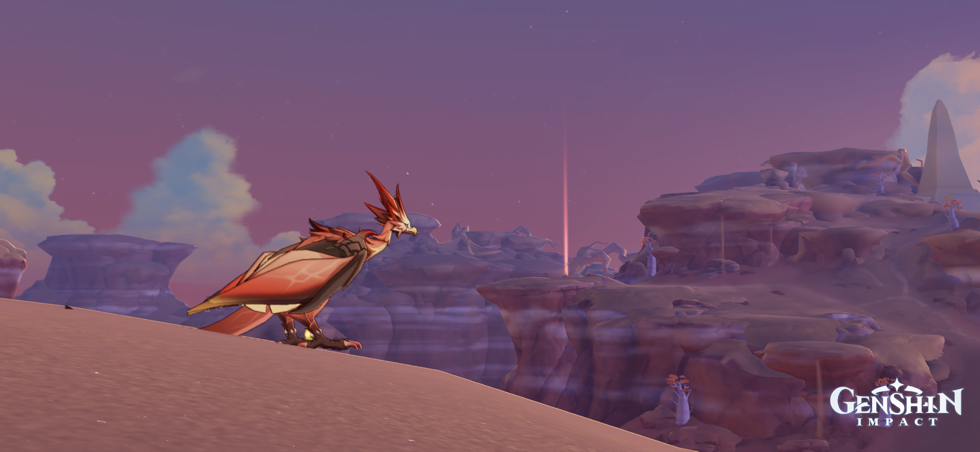 Sunset with a Red Vulture Genshin Impact | HoYoLAB