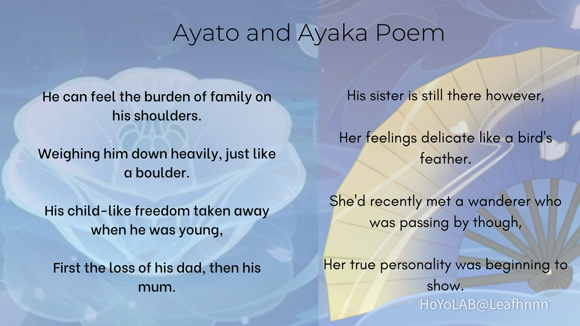 Ayato and Ayaka Poem Genshin Impact | HoYoLAB