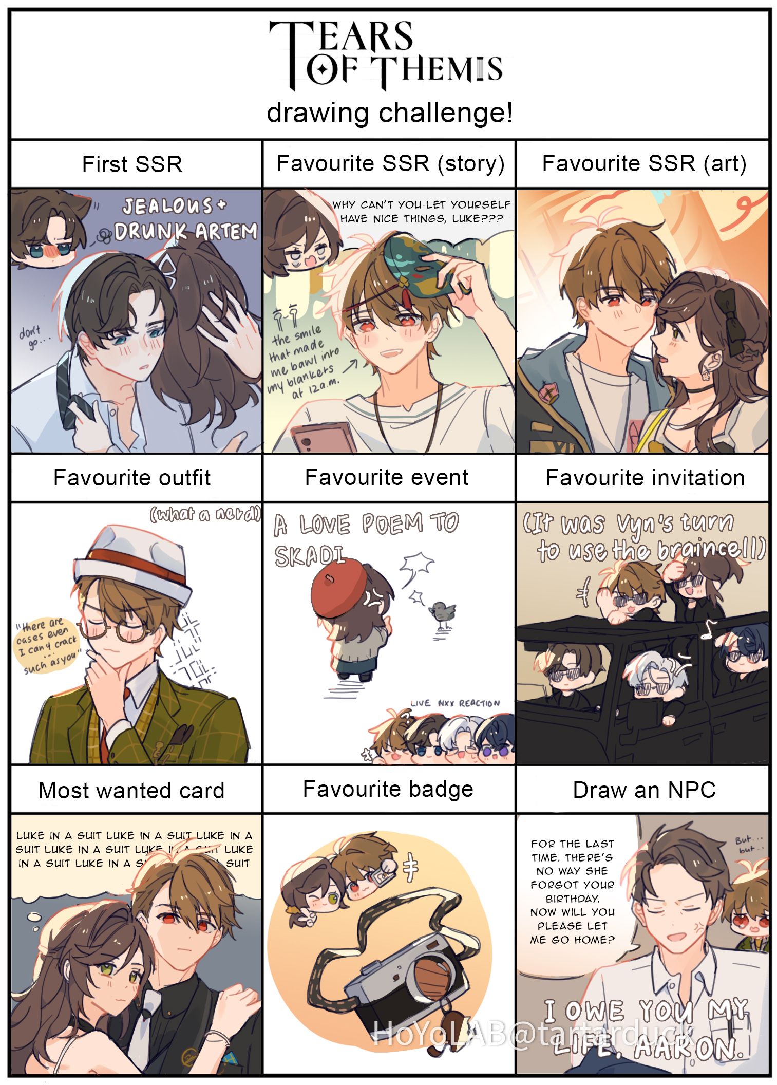 tot drawing challenge Tears of Themis | HoYoLAB