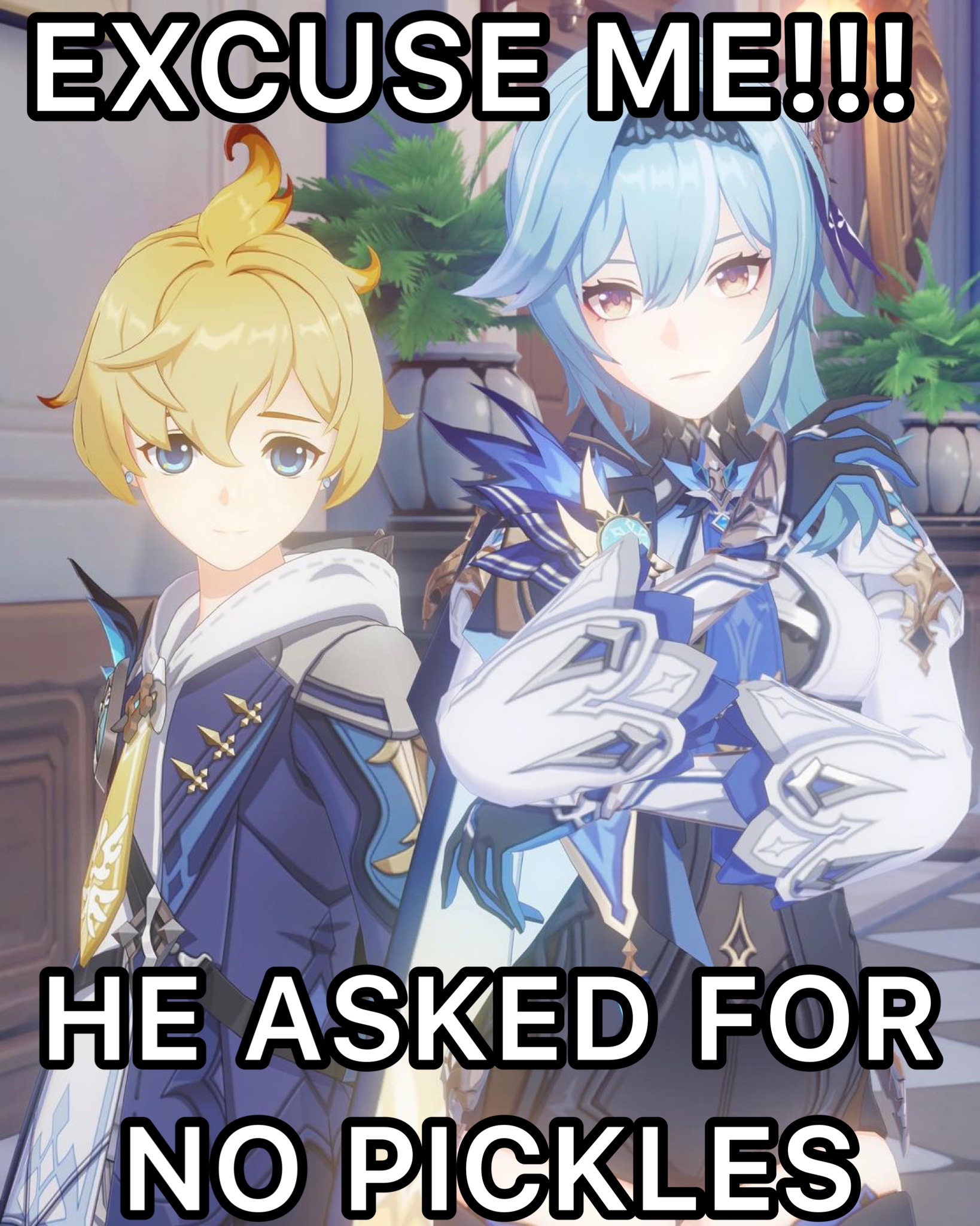 Mika and Eula at Macdonald’s Genshin Impact | HoYoLAB