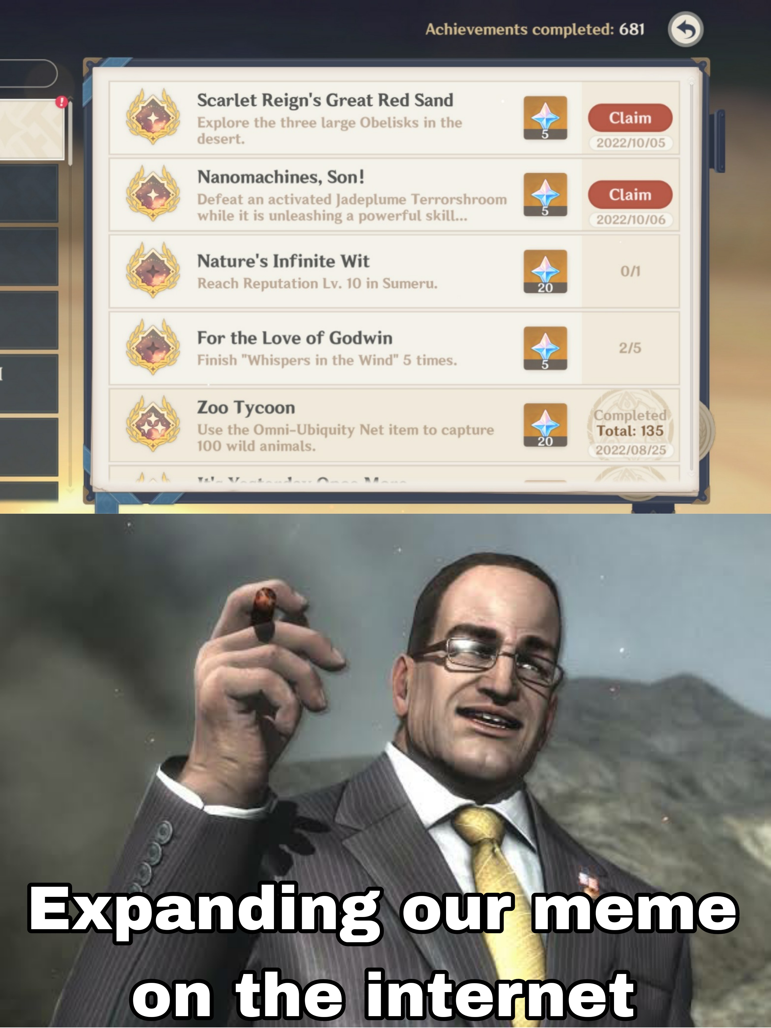 Didn't expect that this Armstrong meme will reach to Genshin lol 😂 ...