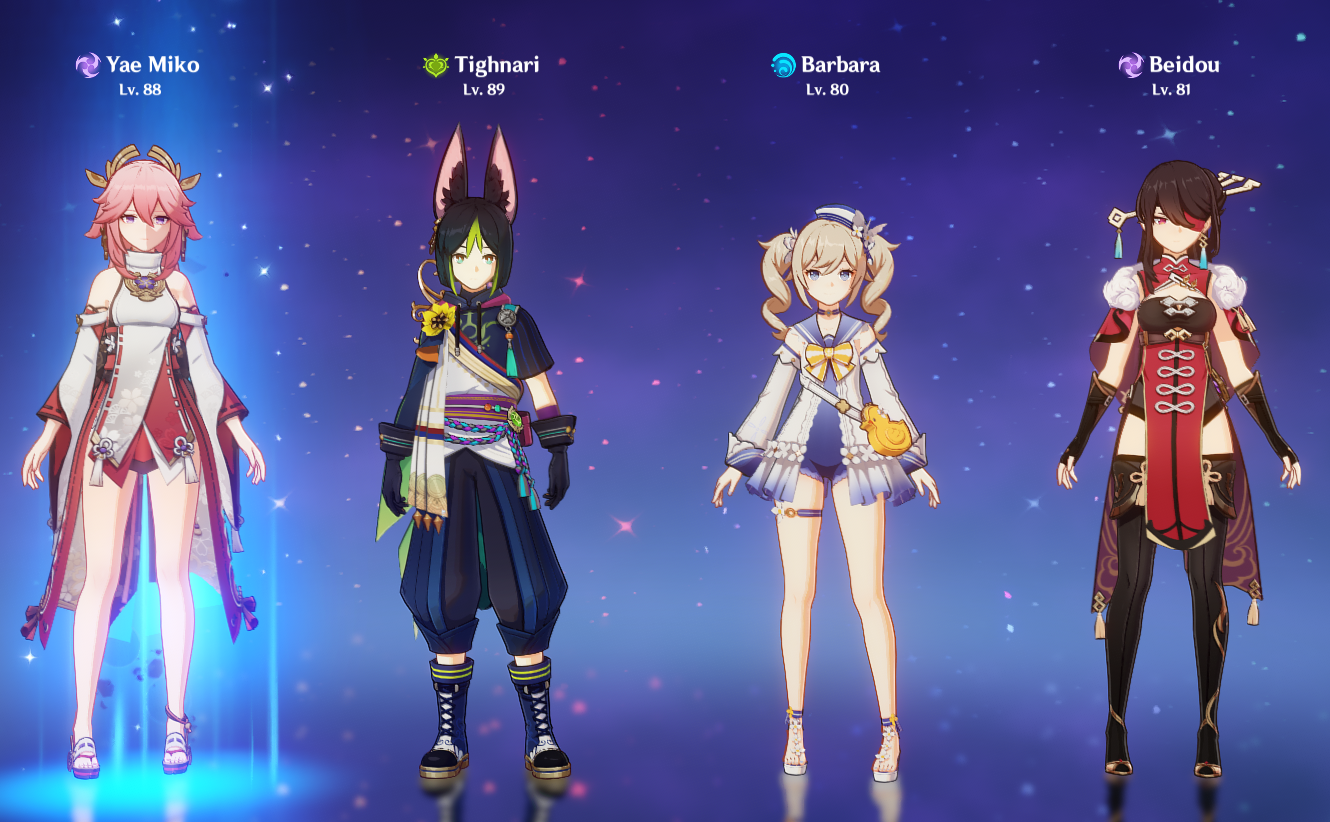 Instructor Barbara + Beidou best team = Yae Miko + Tighnari Genshin ...