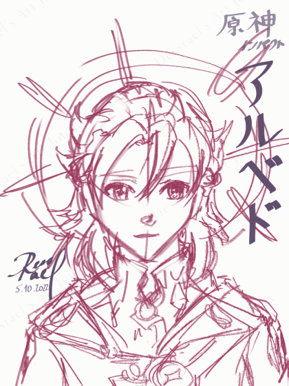 Albedo Original FanArt Progress GIF Genshin Impact | HoYoLAB