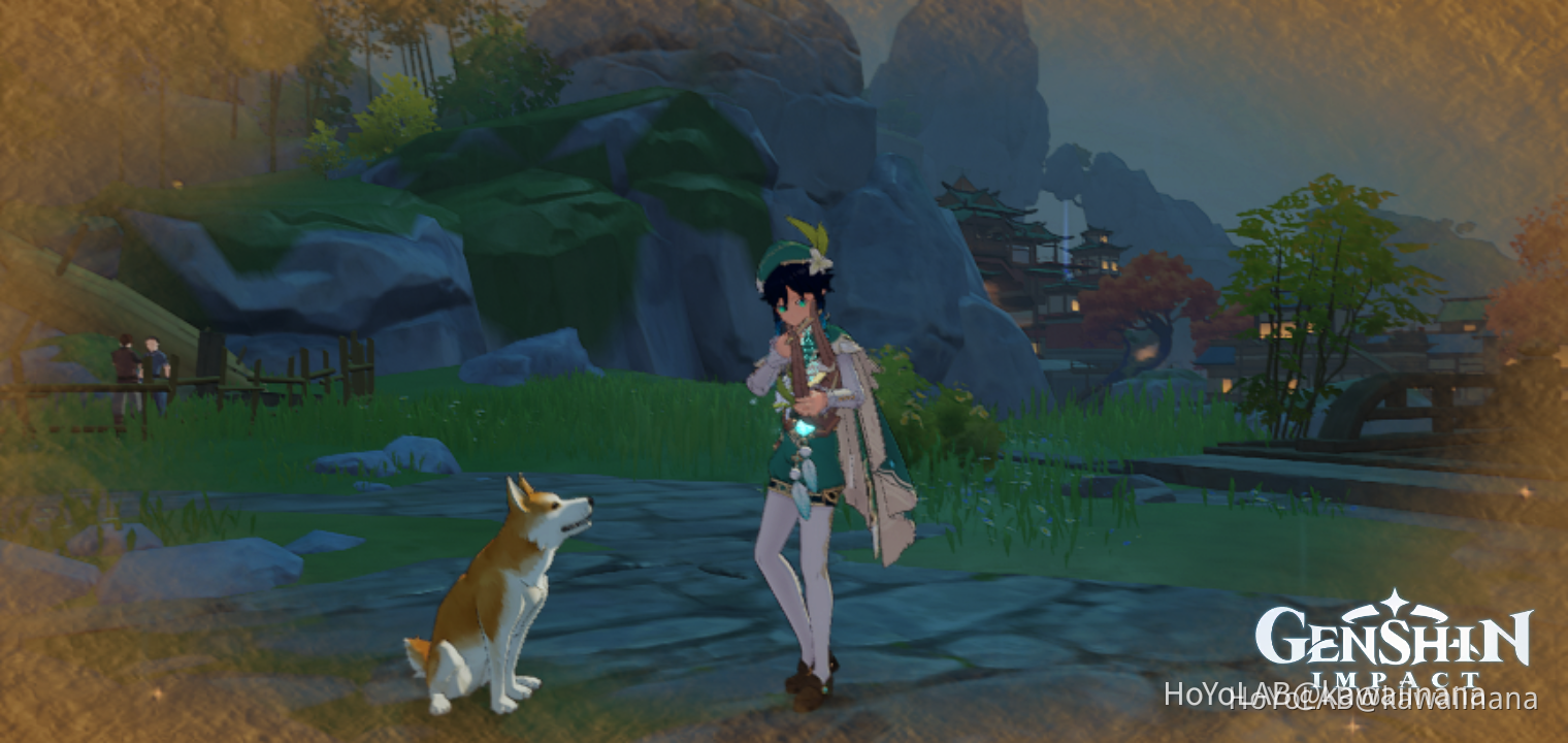 the dog followed me all the way out of liyue bridge Genshin Impact ...