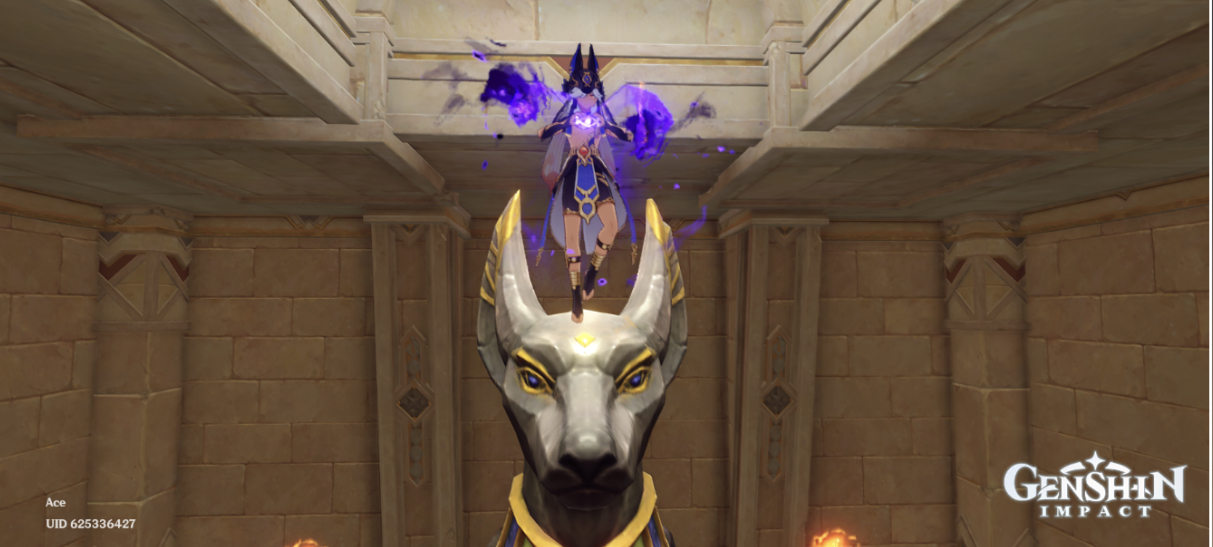 Cyno on a statue Genshin Impact | HoYoLAB