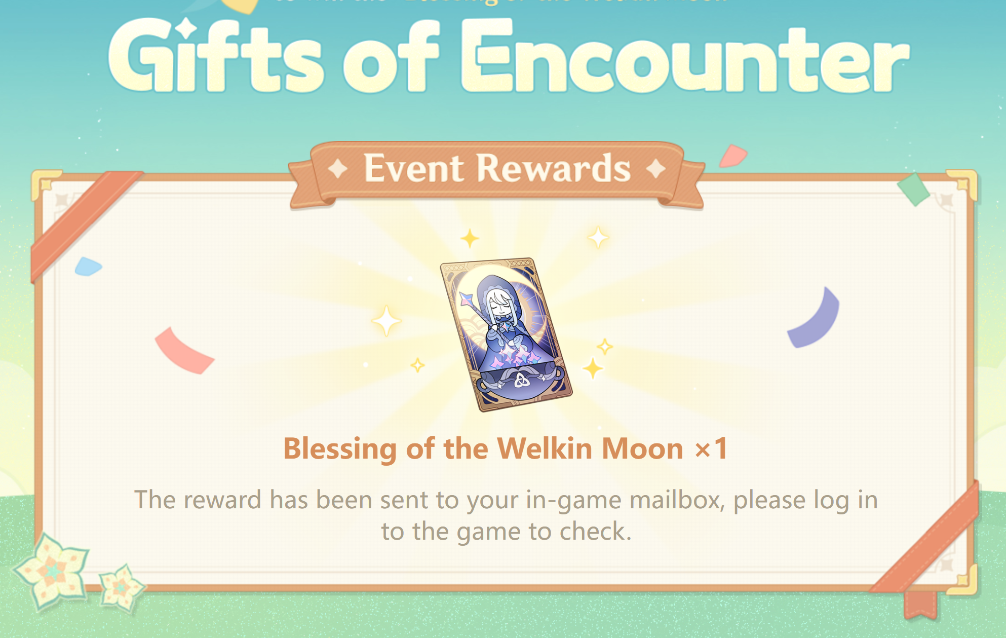 Blessed with Welkin Moon Blessings! Genshin Impact | HoYoLAB