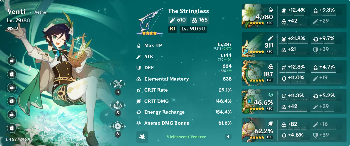 My updated Venti build Genshin Impact | HoYoLAB