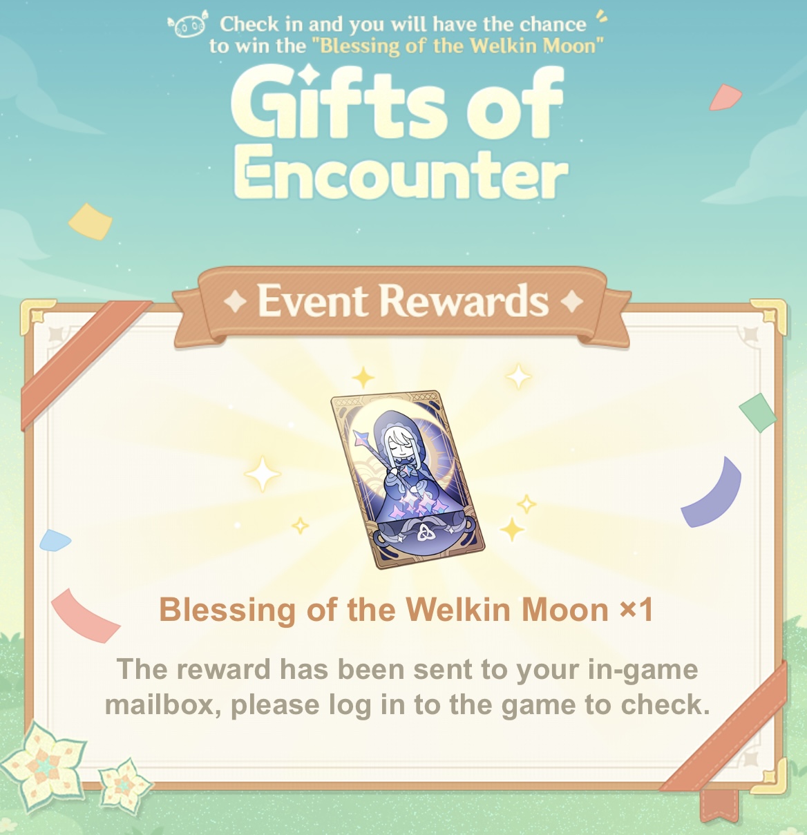 Blessing of the Welkin moon Genshin Impact | HoYoLAB