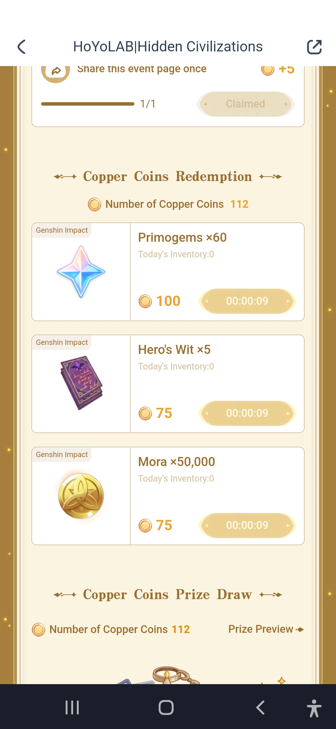 "zero inventory" Genshin Impact | HoYoLAB