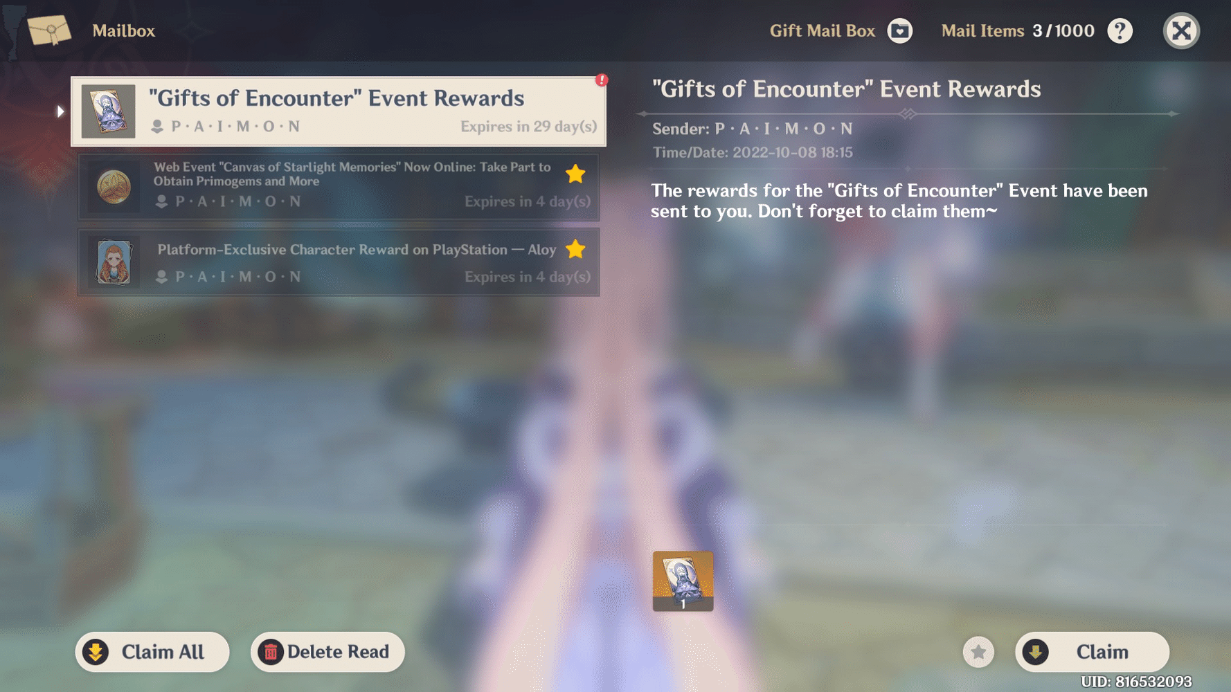 Thank You for the reward again! Genshin Impact | HoYoLAB