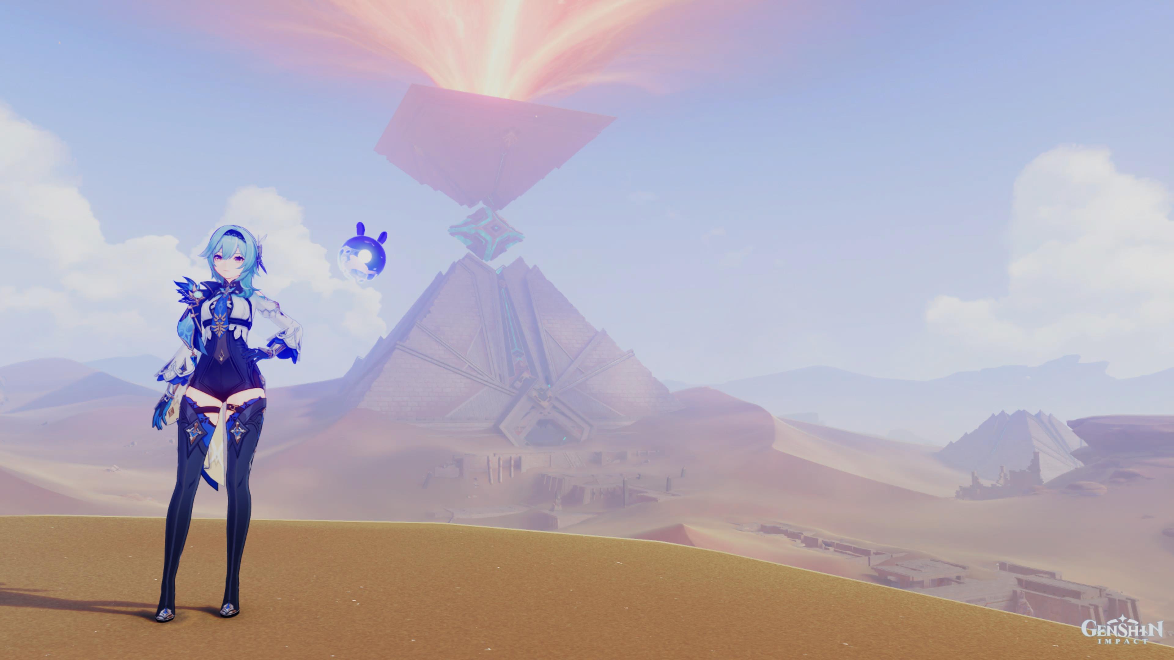 Eula, Jean & Keqing infront on The Mausoleum of King Deshret Genshin ...