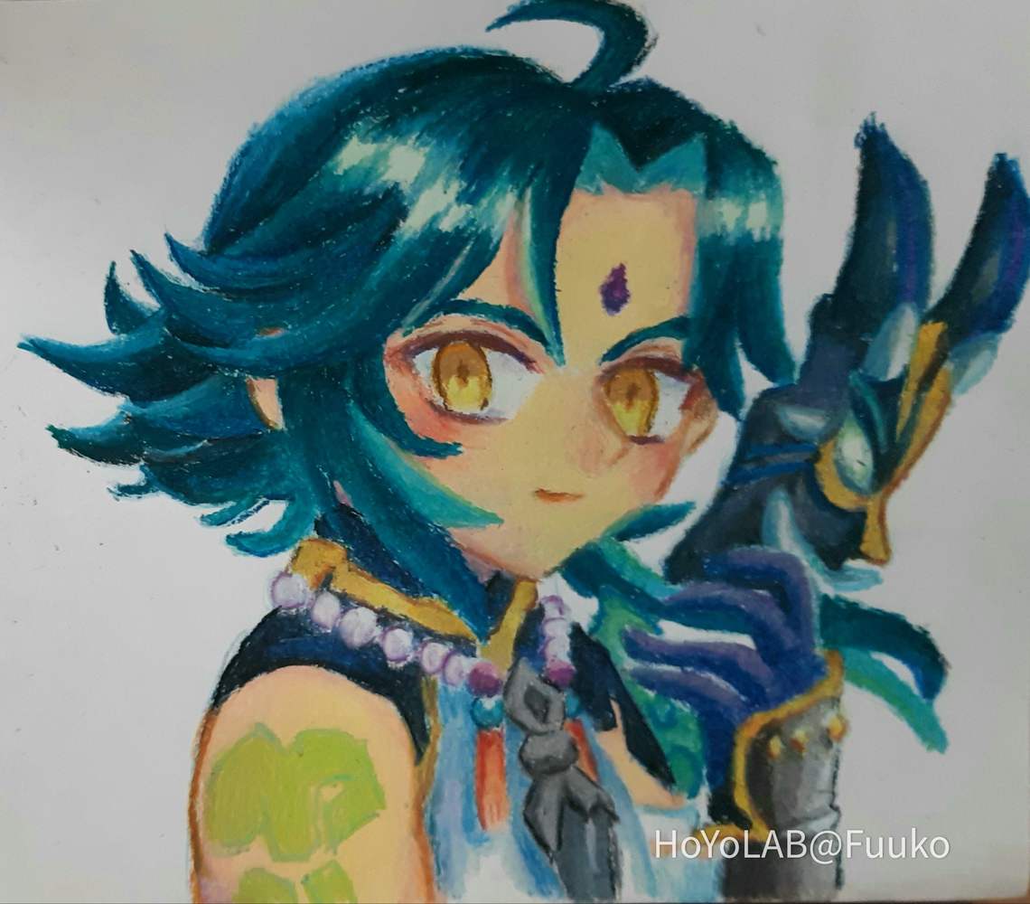 Xiao in oil pastel Genshin Impact | HoYoLAB