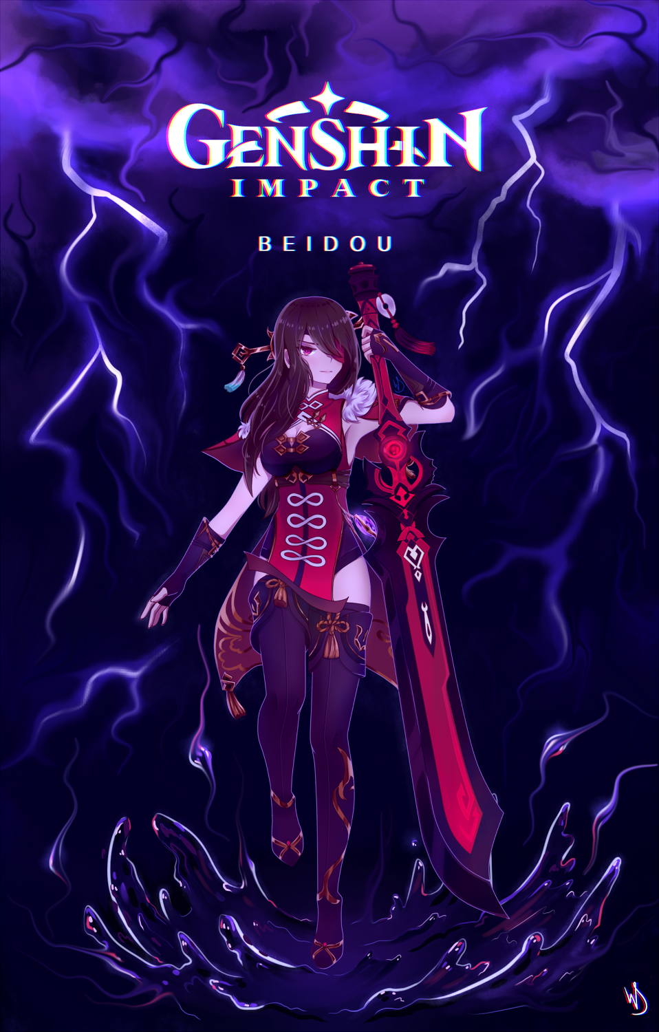 ⚡💜 Beidou Fan Art Finished 💜⚡ Genshin Impact | HoYoLAB