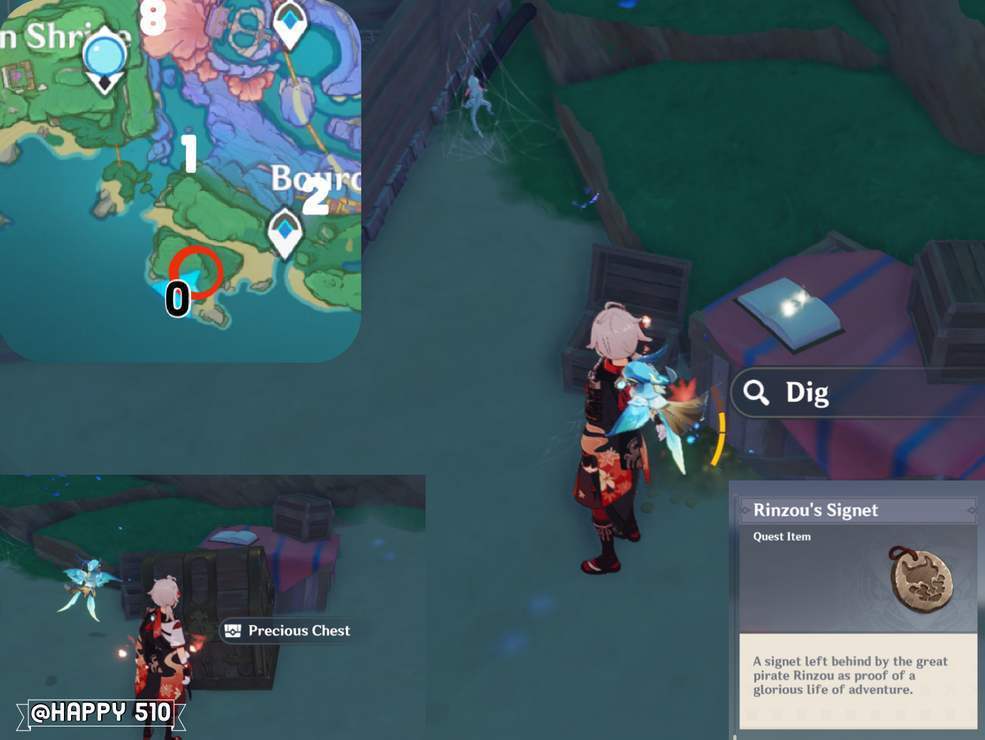 Watasumi Island, Inazuma Hidden Quest! ~ 32+ primos (Strange Oni Symbol ...