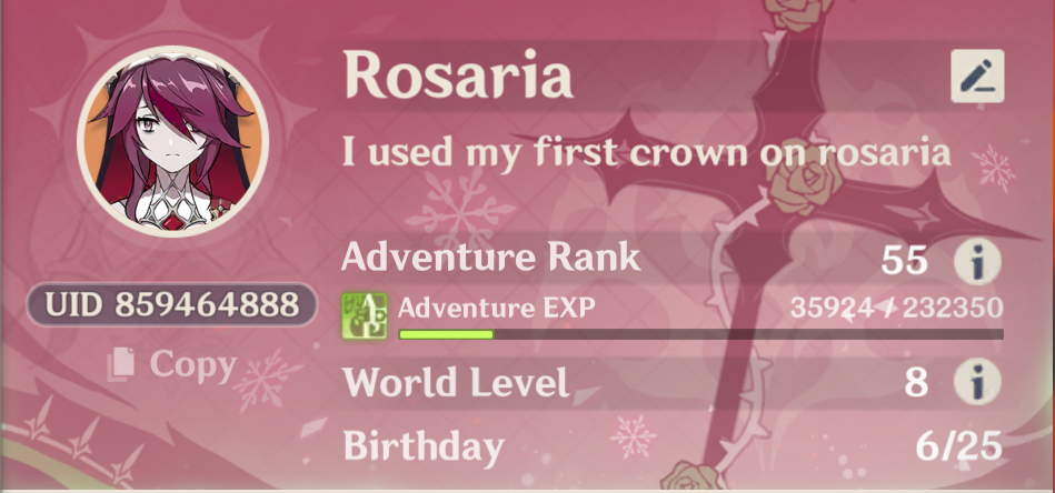 Here is my uid Genshin Impact | HoYoLAB