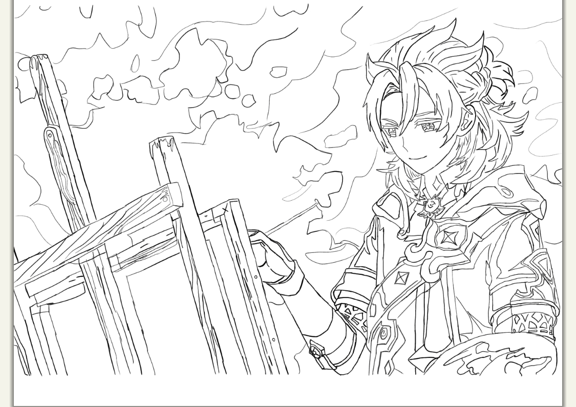 This is my albedo drawing , i drew this in IbisPaint X Genshin Impact ...