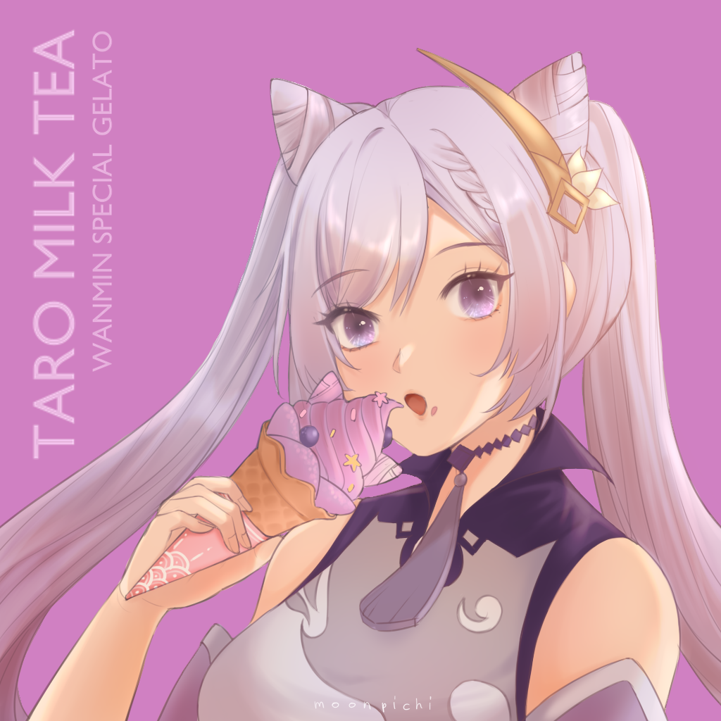 Taro Milk Tea Gelato with Keqing Genshin Impact | HoYoLAB