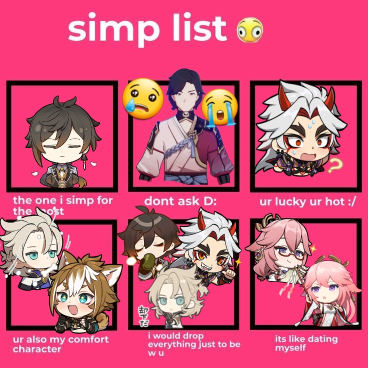 Simp List Meme Genshin Impact | HoYoLAB