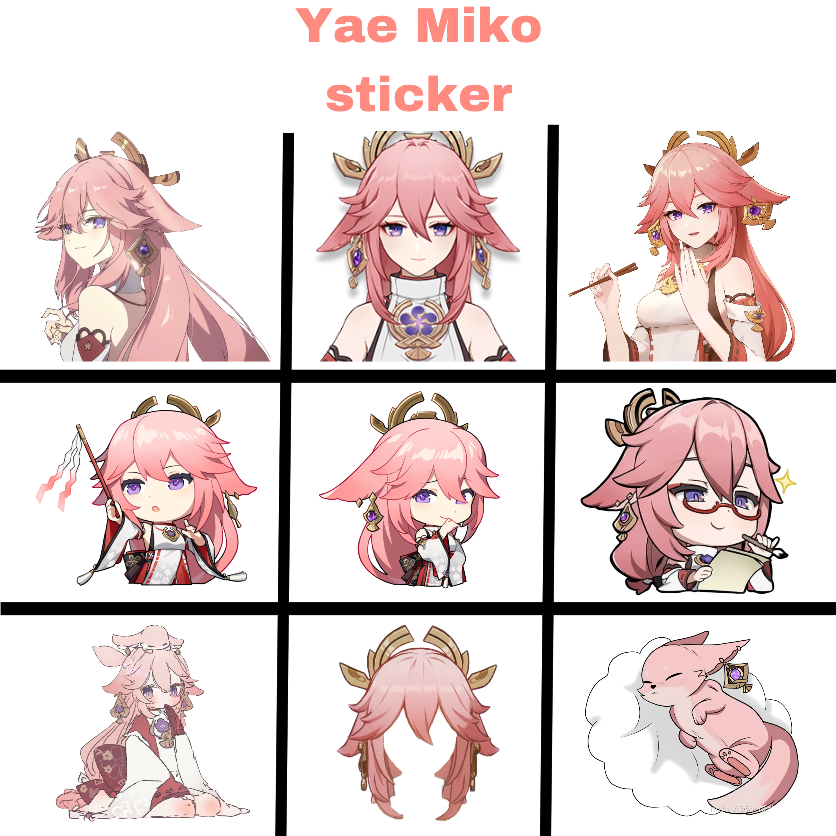 Raiden Ei x Yae Miko Sticker | Genshin Impact | HoYoLAB