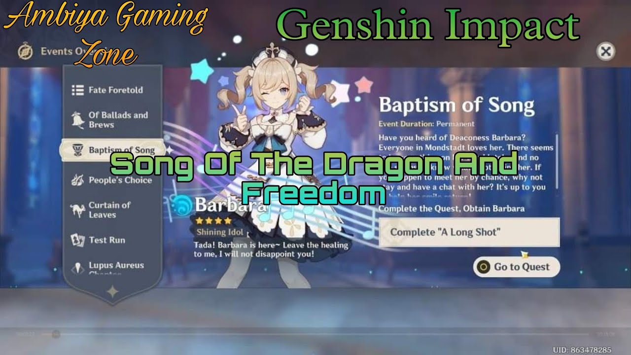 Song Of The Dragon And Freedom Quest Genshin Impact | HoYoLAB