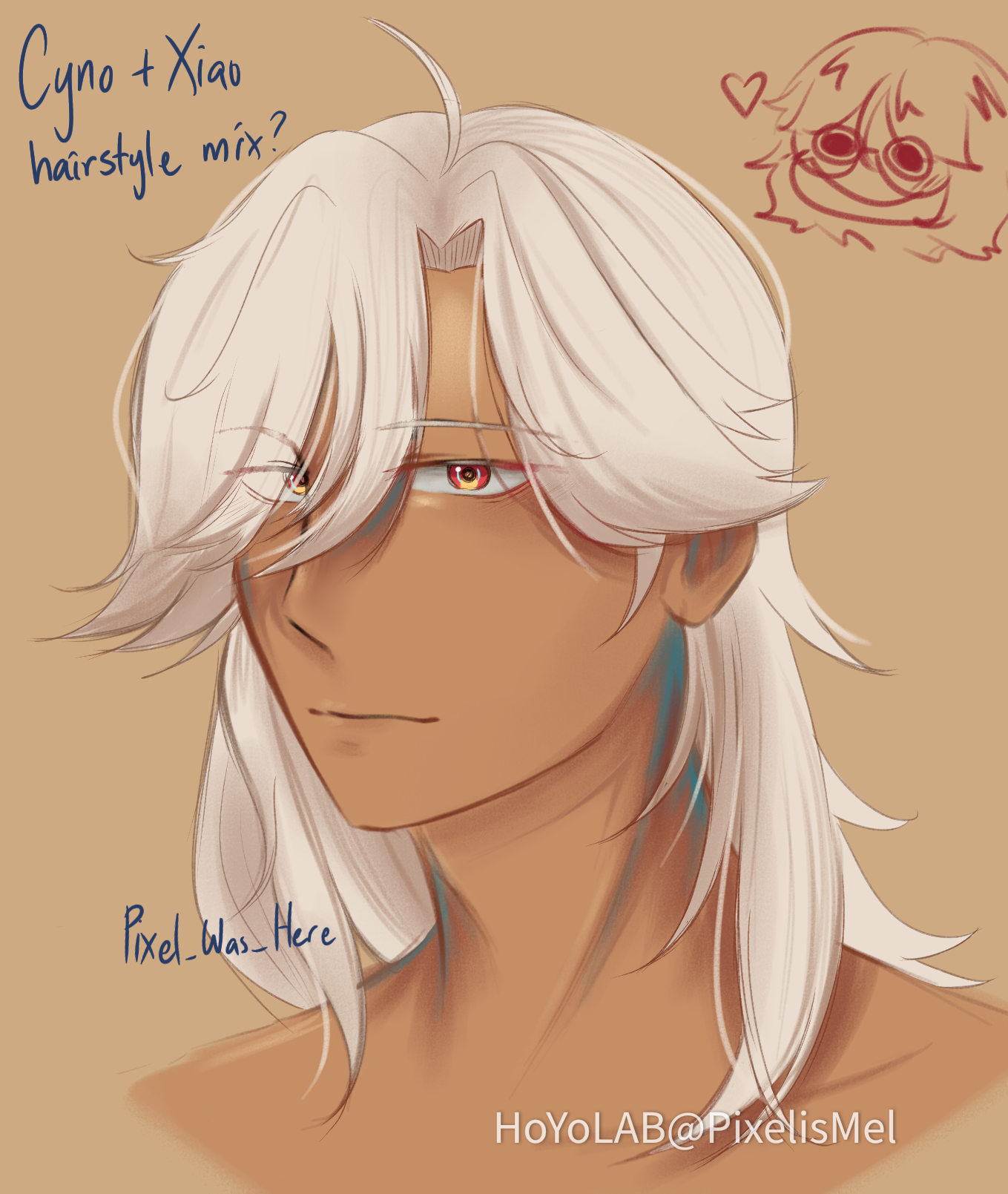 Cyno's hair but with some slight hair changes Genshin Impact | HoYoLAB
