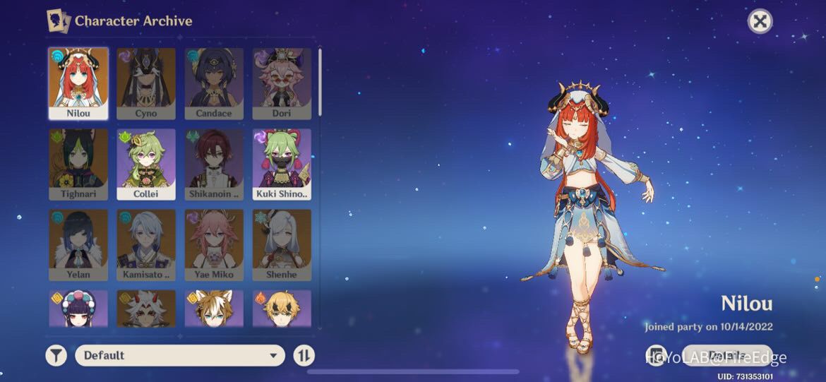 Got a Nilou when trying to get character constellations. Genshin Impact ...