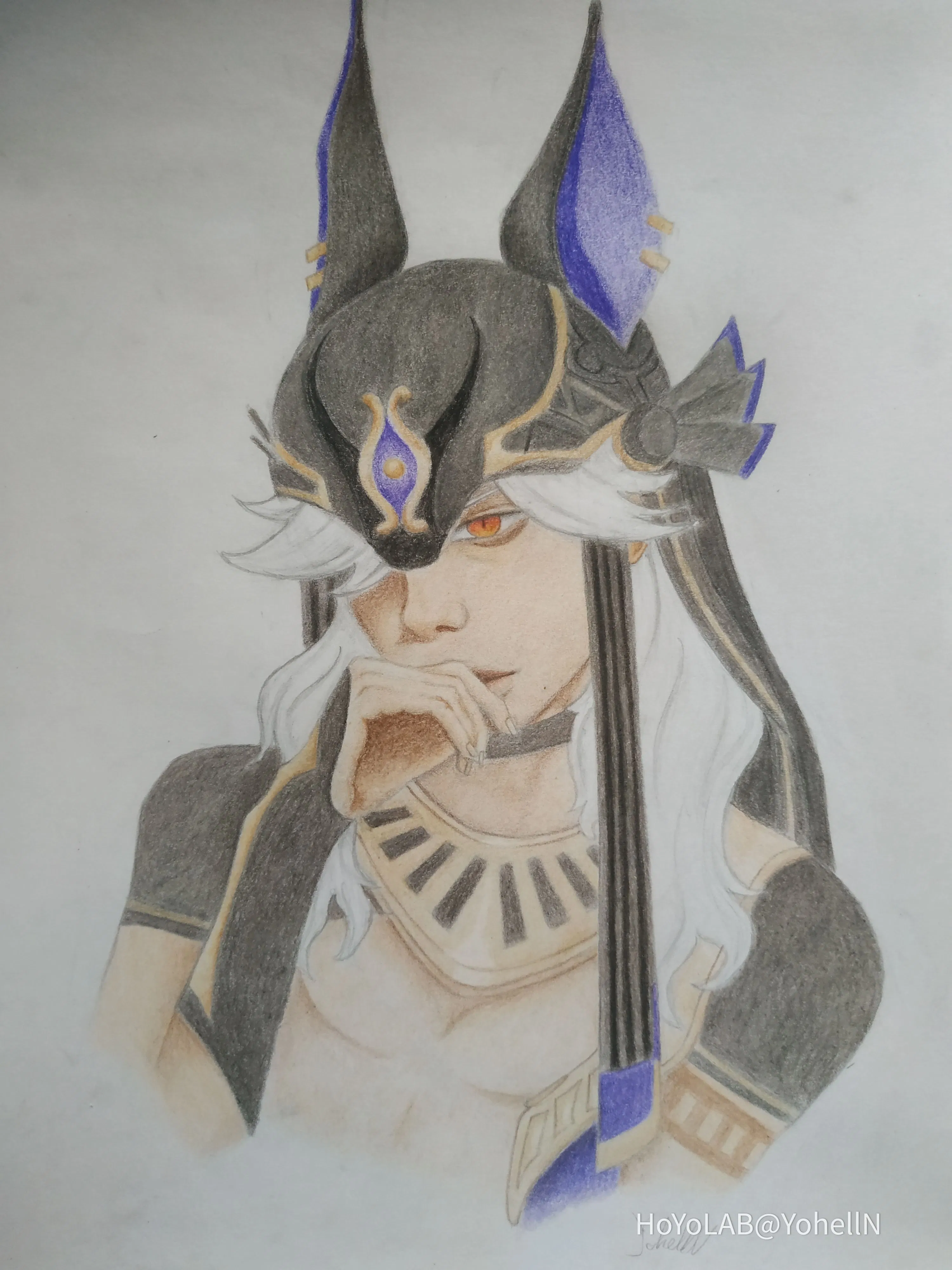 My first drawing with color pencils Genshin Impact | HoYoLAB