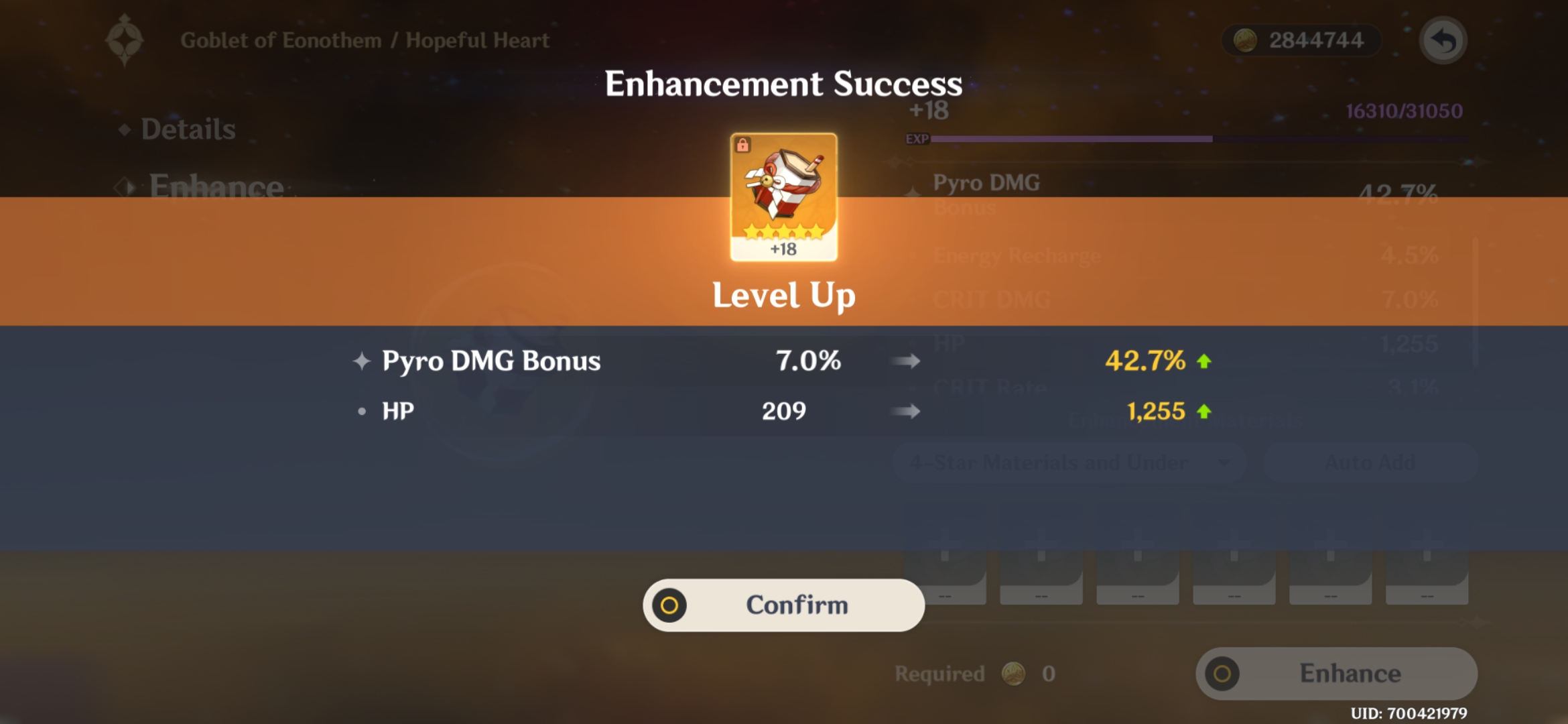 My first pyro double crit goblet.. Genshin Impact | HoYoLAB