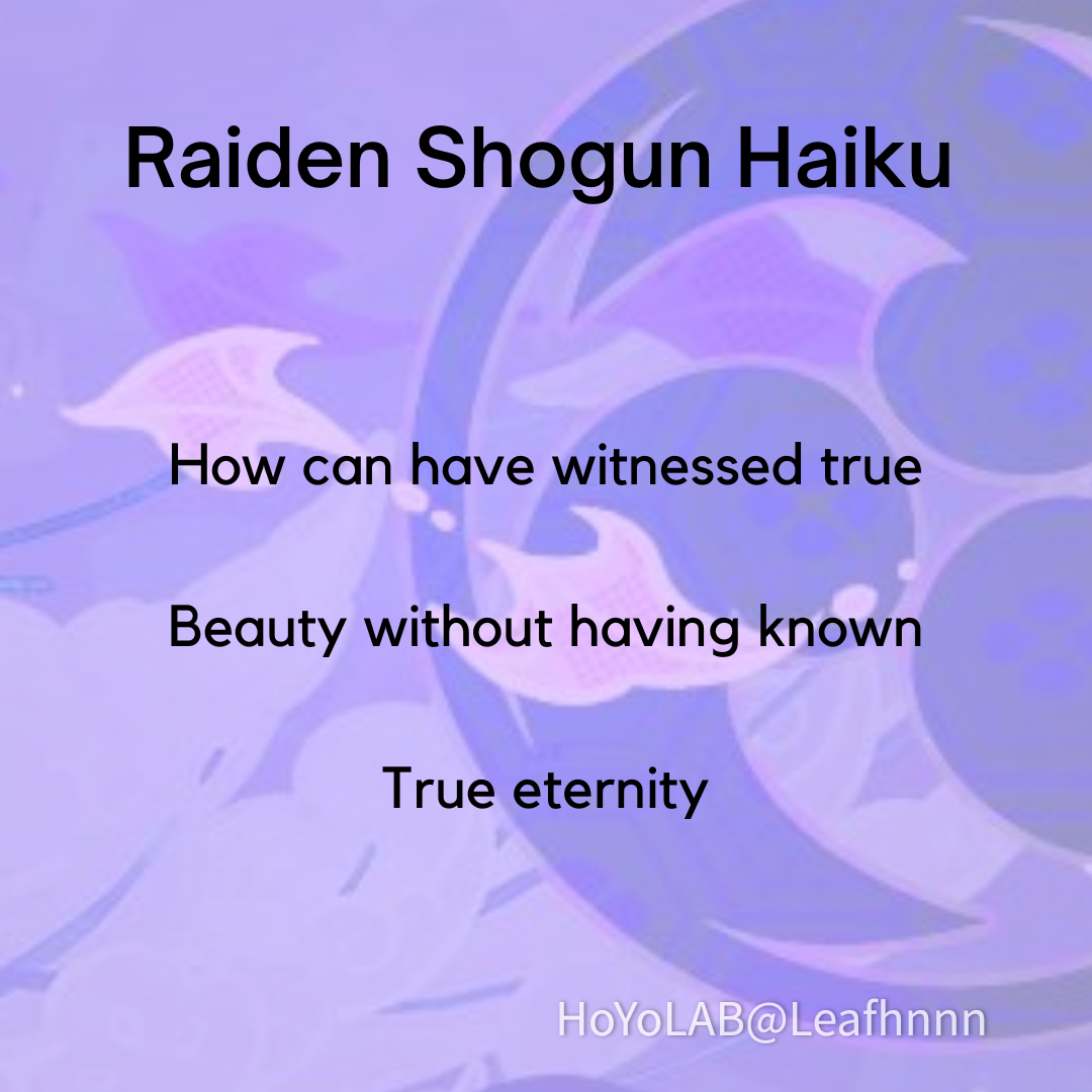 Raiden Shogun Haiku Genshin Impact | HoYoLAB