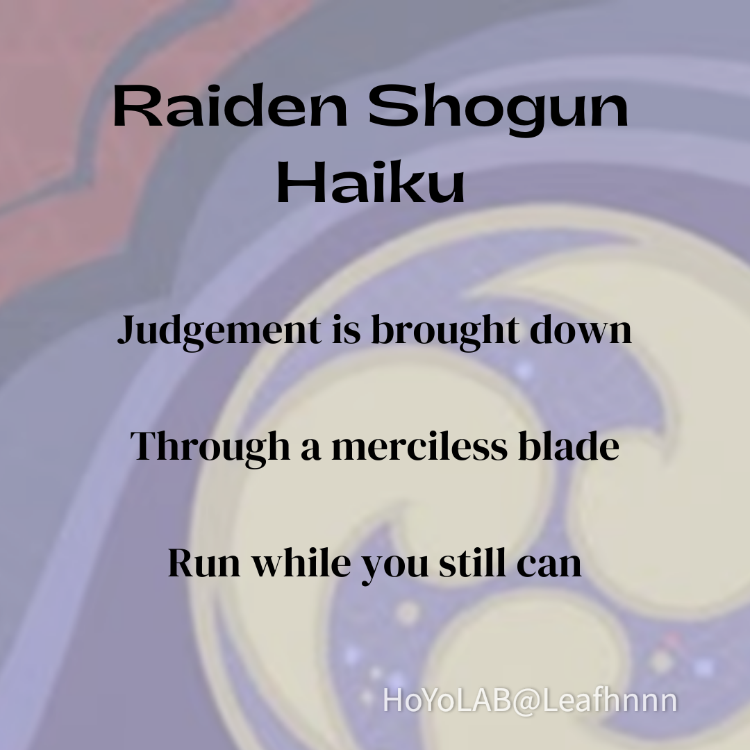 Raiden Shogun Haiku Genshin Impact | HoYoLAB