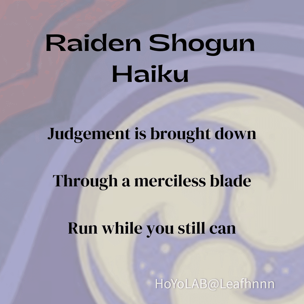 Raiden Shogun Haiku Genshin Impact | HoYoLAB