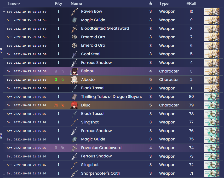 Pretty good pull for a first 10x on new banner :D Genshin Impact | HoYoLAB