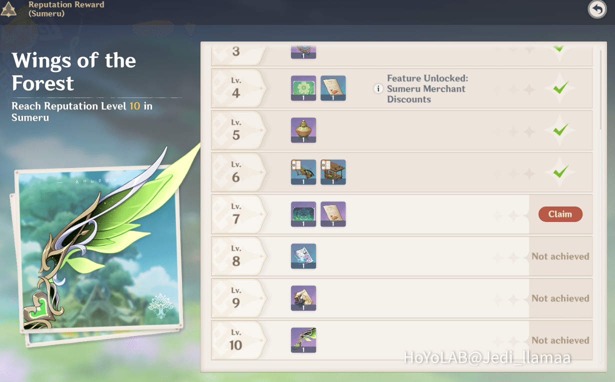 Sumeru reputation reward Genshin Impact | HoYoLAB