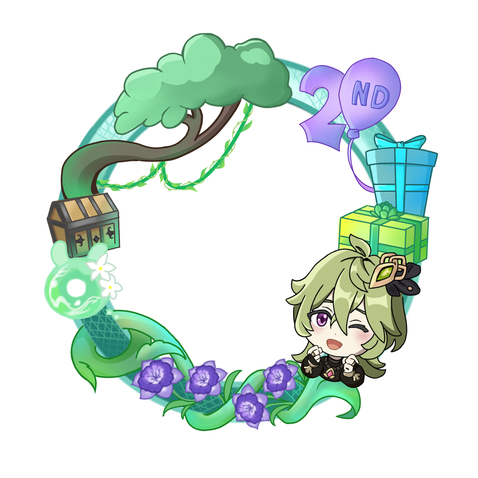 Frame for the 2nd anniversary of Genshin Impact ૮꒰ ˶• ༝ •˶꒱ა ♡ Genshin ...