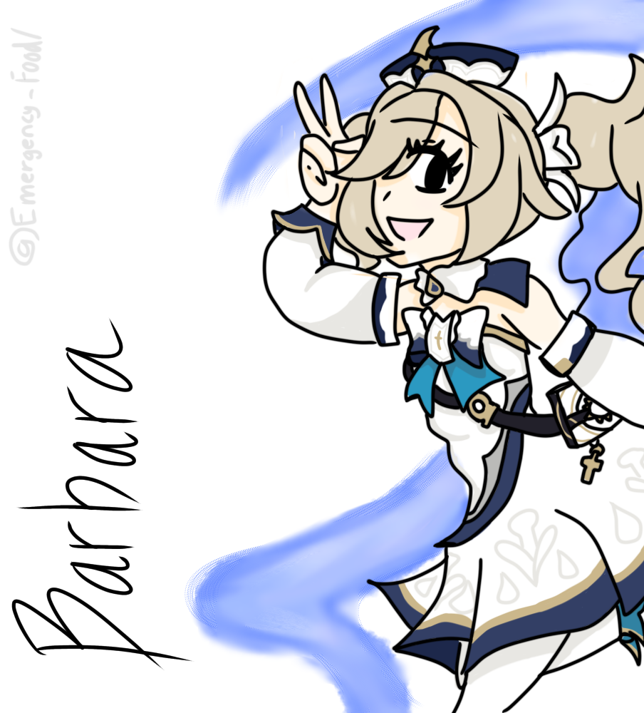 My attempt at drawing Barbara Genshin Impact | HoYoLAB