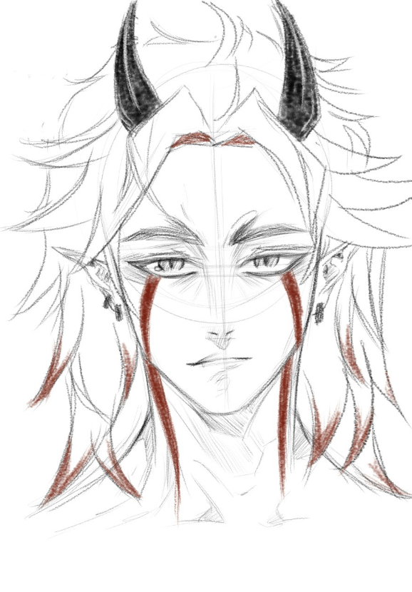 My very bad drawing of itto before even knowing who is he Genshin ...