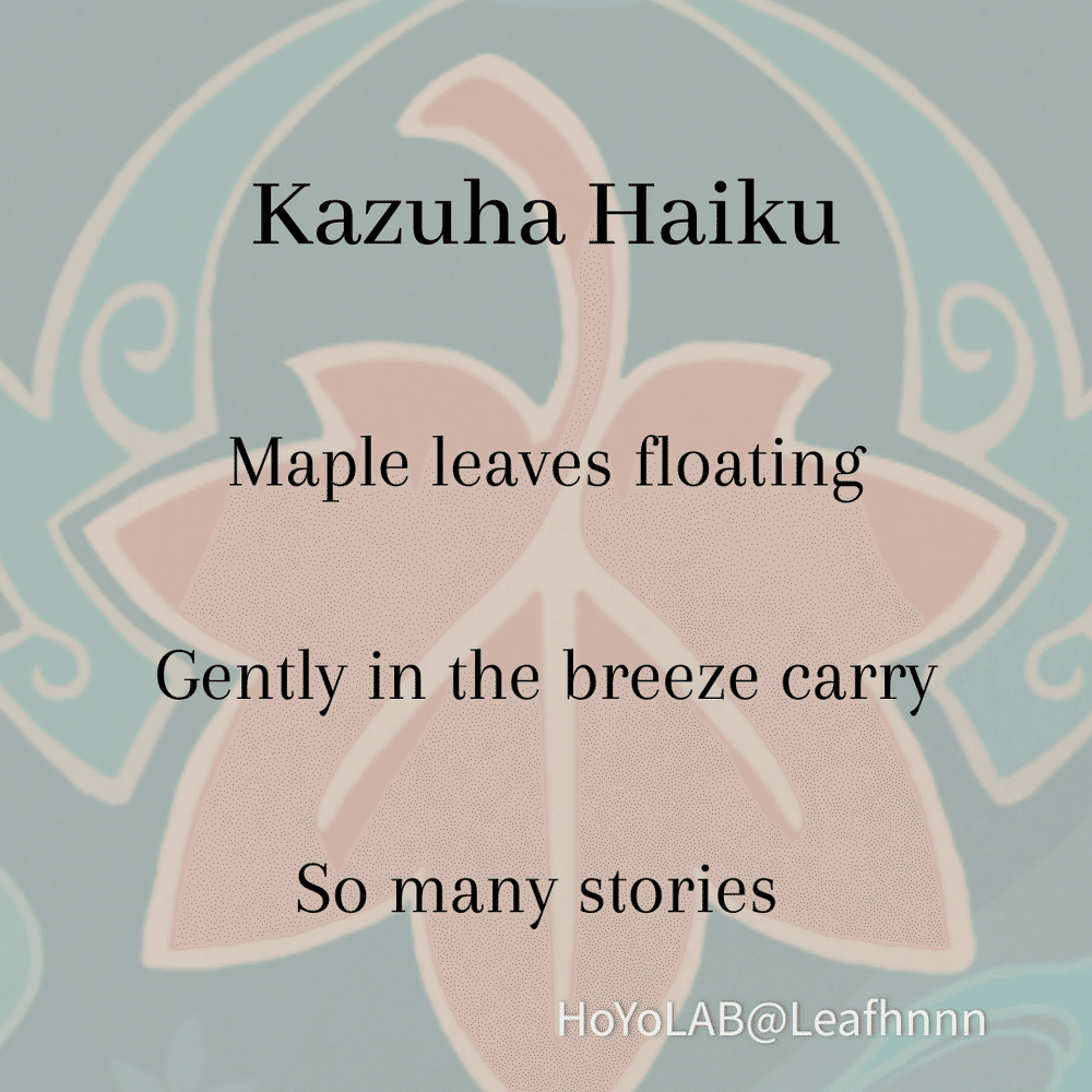 Kazuha Haiku Genshin Impact | HoYoLAB