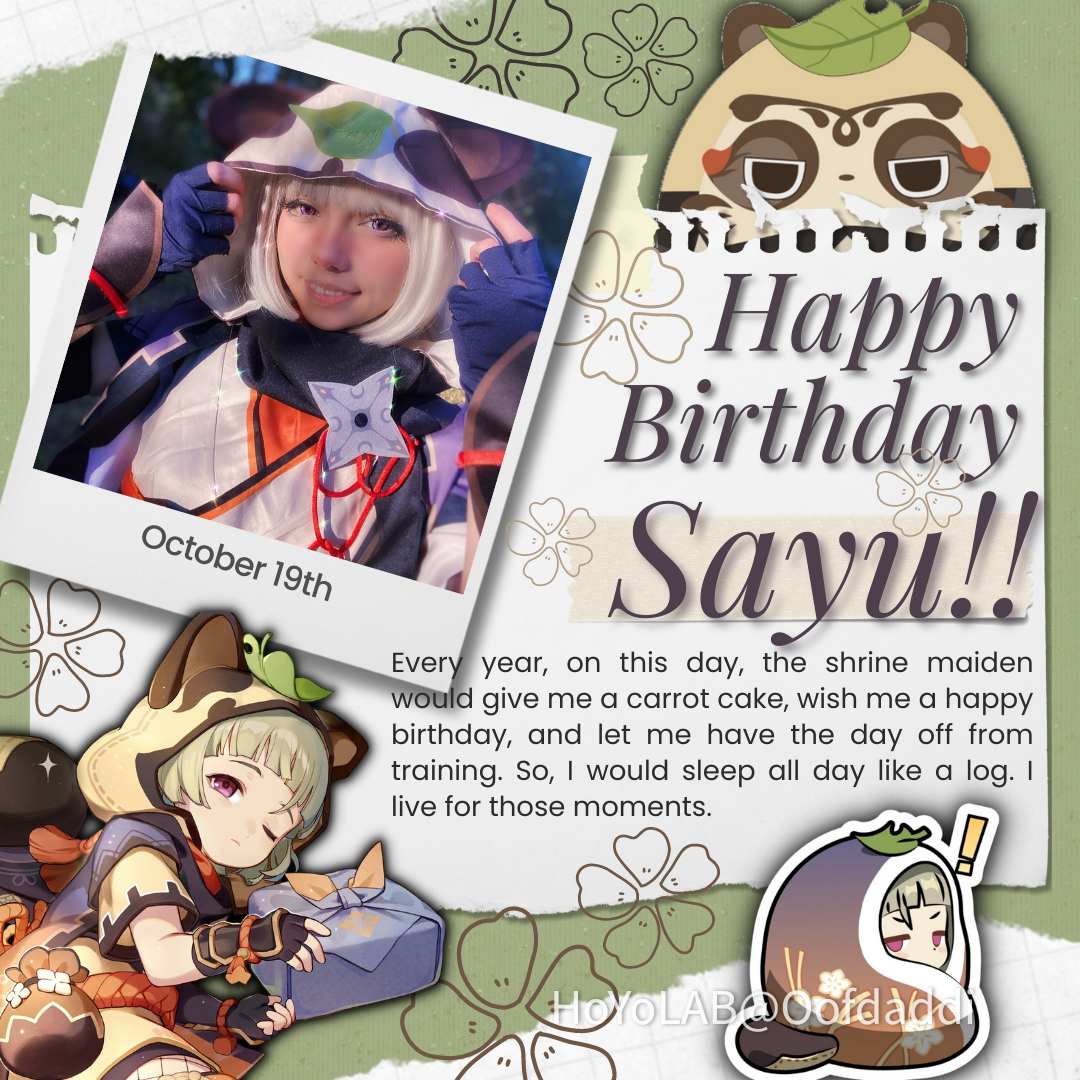 ̩̩͙ •̩̩͙*˚ 𝐇𝐚𝐩𝐩𝐲 𝐁𝐢𝐫𝐭𝐡𝐝𝐚𝐲 𝐒𝐚𝐲𝐮!˚*•̩̩͙ •̩̩͙*˚＊ Genshin Impact | HoYoLAB