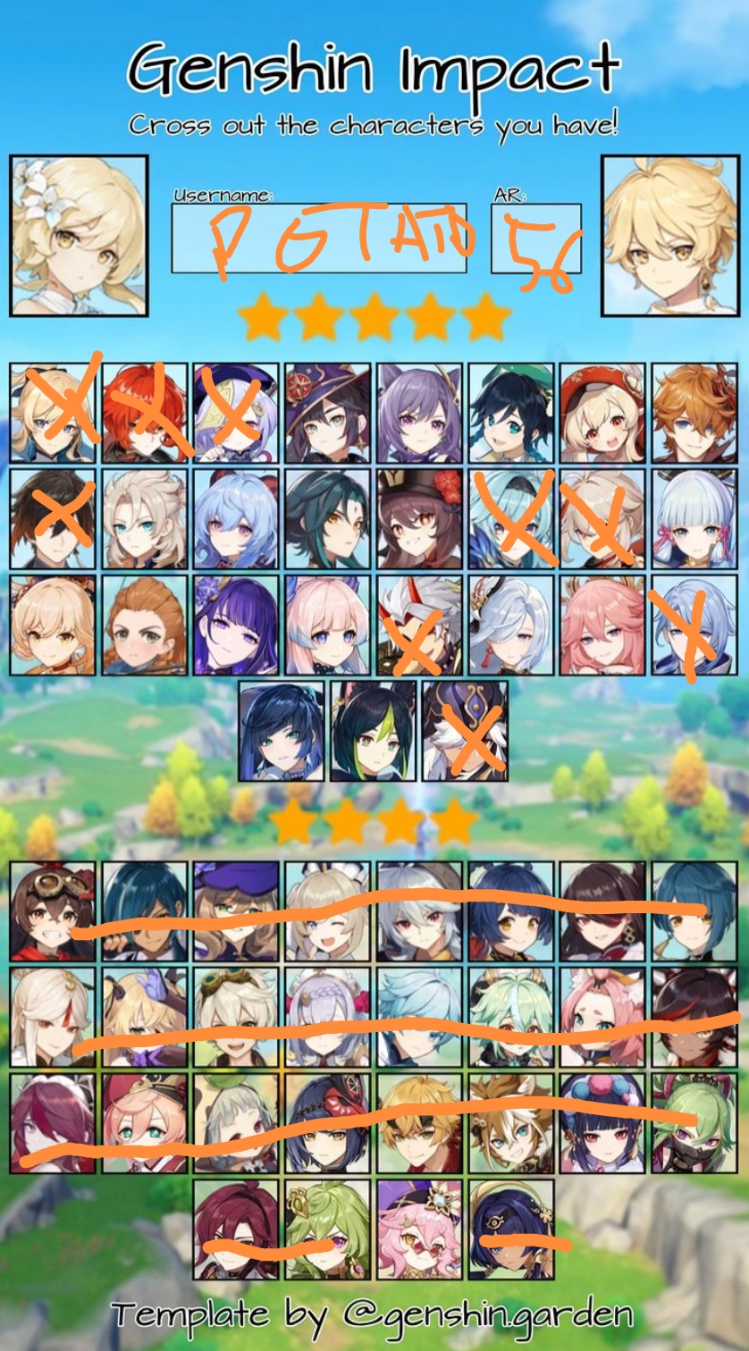 My Potato Characters that i have! Genshin Impact | HoYoLAB