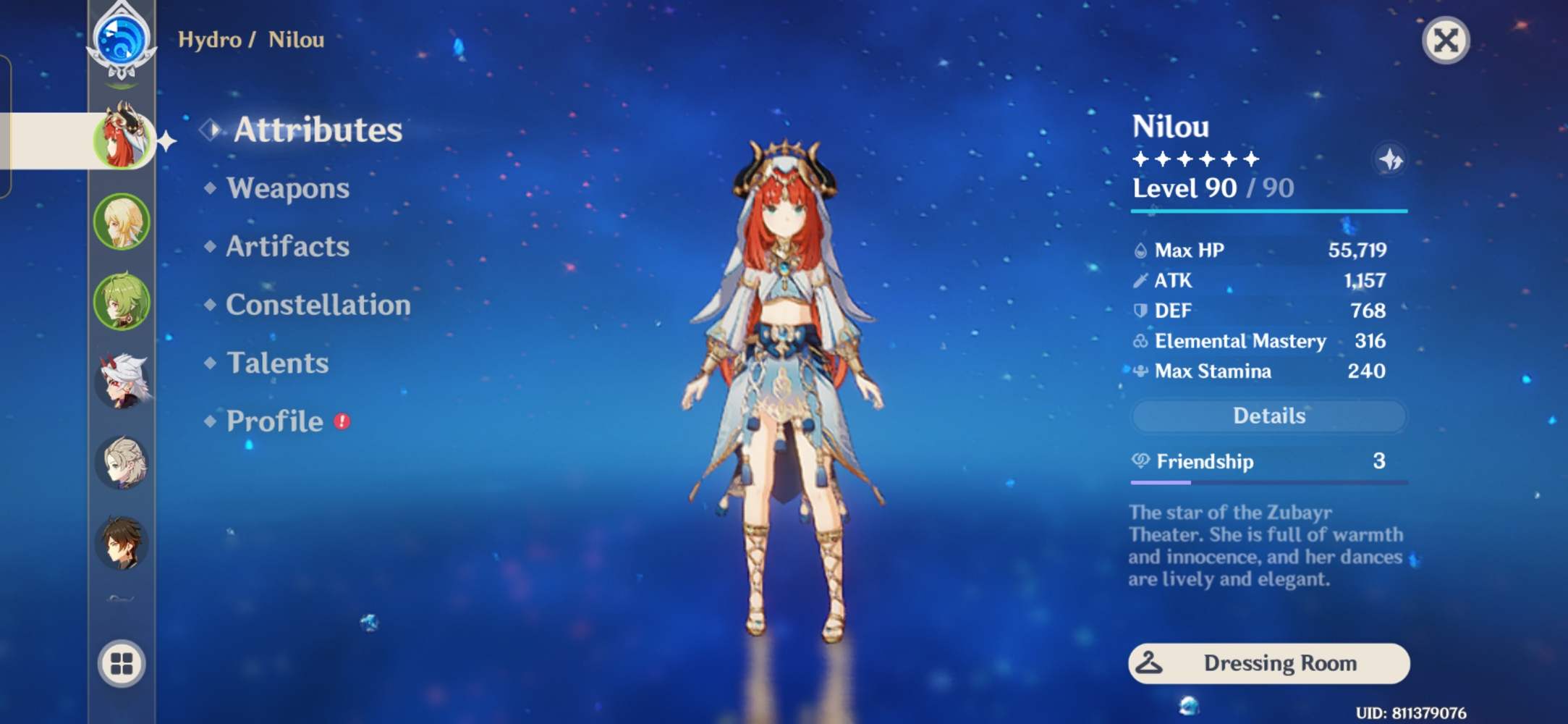 My 55k Nilou's HP Builds with 163% CRIT Genshin Impact | HoYoLAB