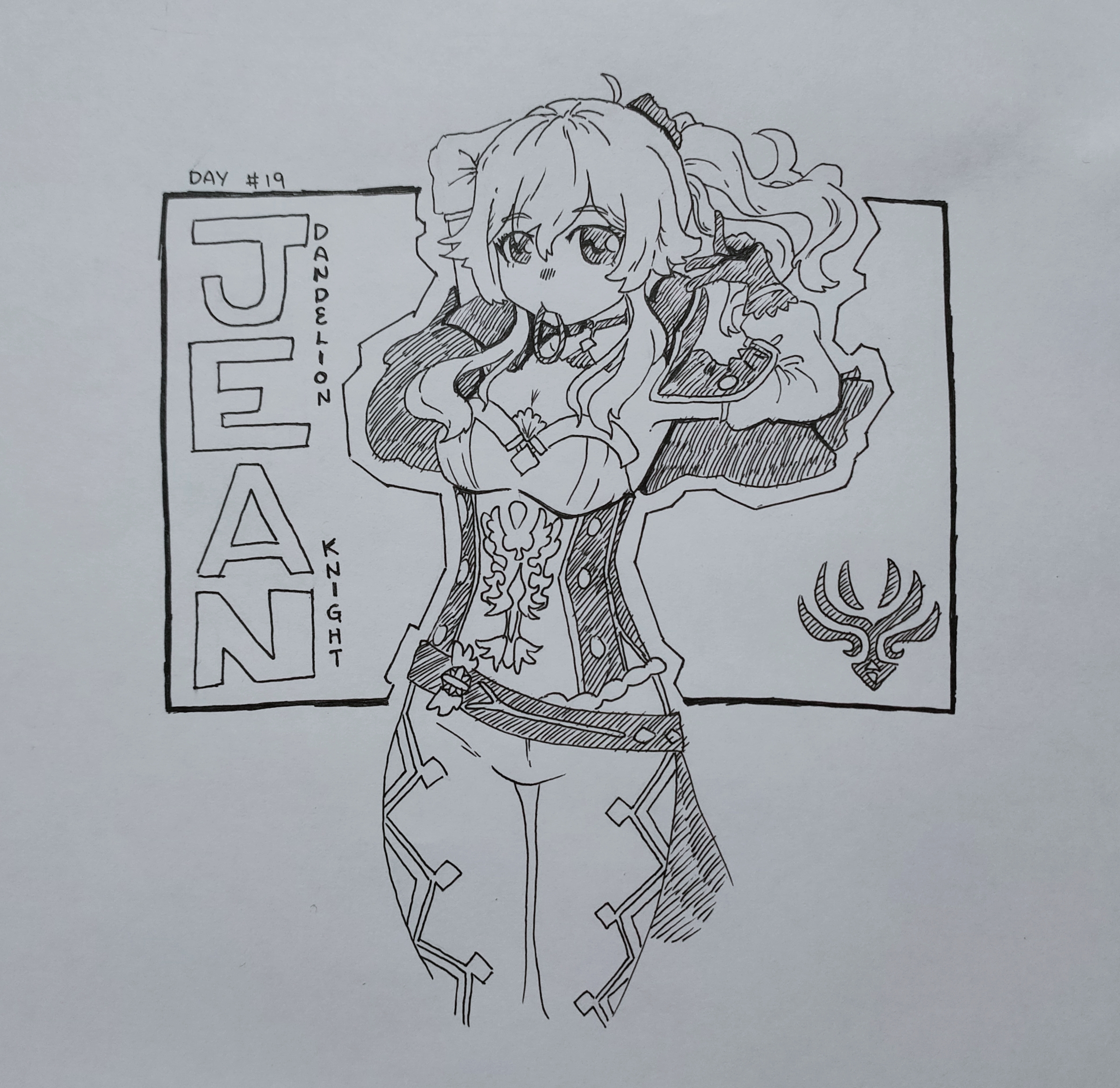 Dandelion Knight, Jean preparing herself on Inktober's day 19 Genshin ...