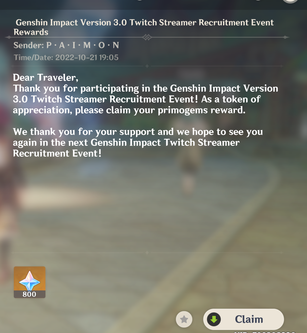 I finally got my streamer reward 😭🙏🏿 Genshin Impact | HoYoLAB