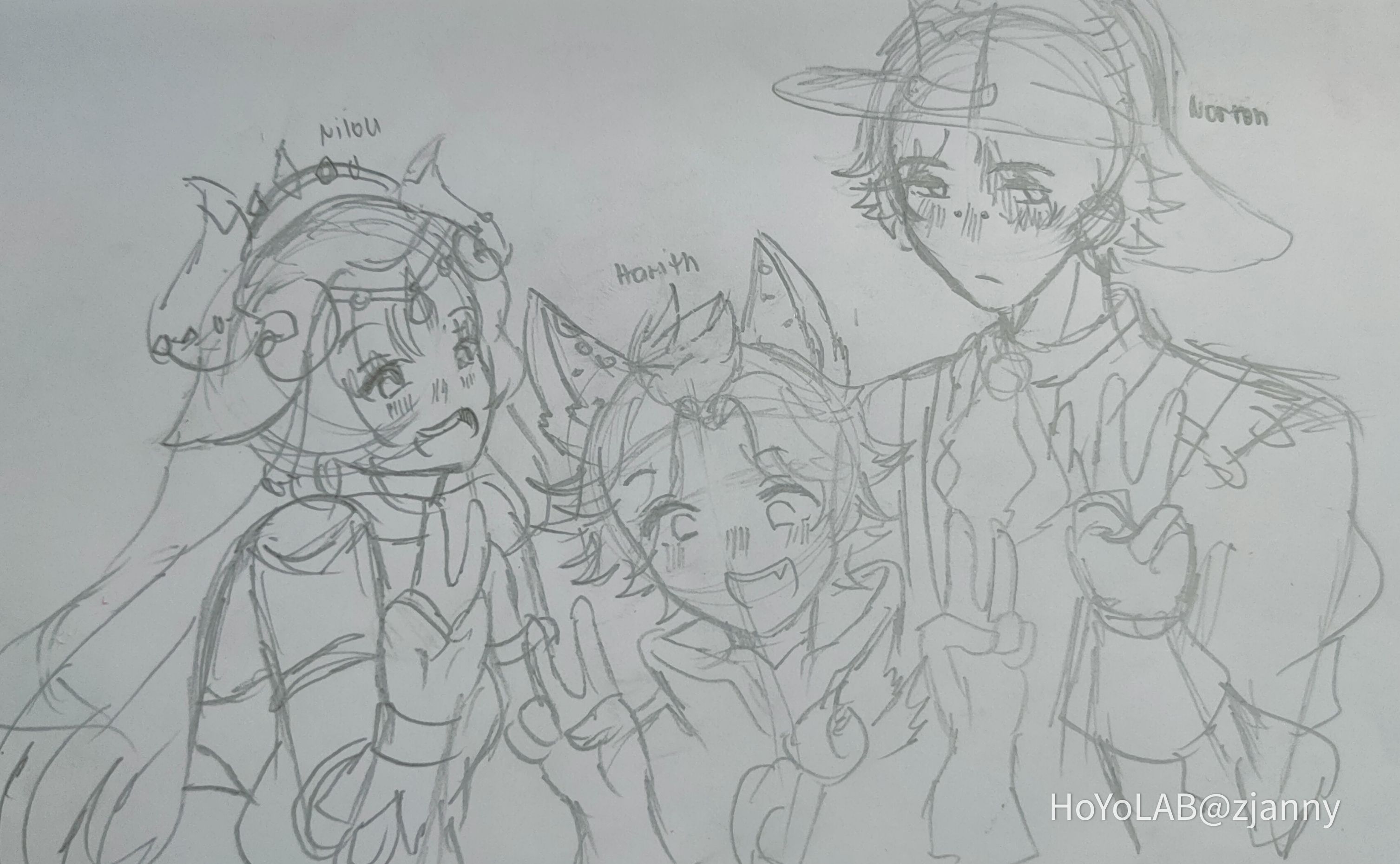 One drawing of all of my mains in each game! Featuring Nilou, Harith ...