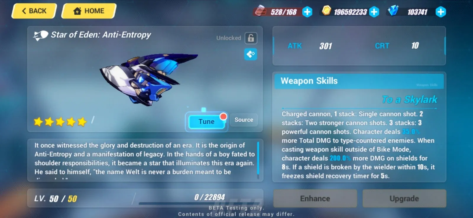 [6.1 HI3 BETA] Rincian Senjata Divine Key - Star of Eden : Anti Entropy ...