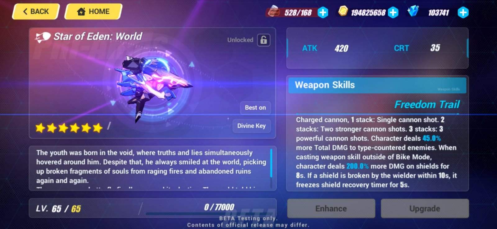 [6.1 HI3 BETA] Rincian Senjata Divine Key - Star of Eden : Anti Entropy ...