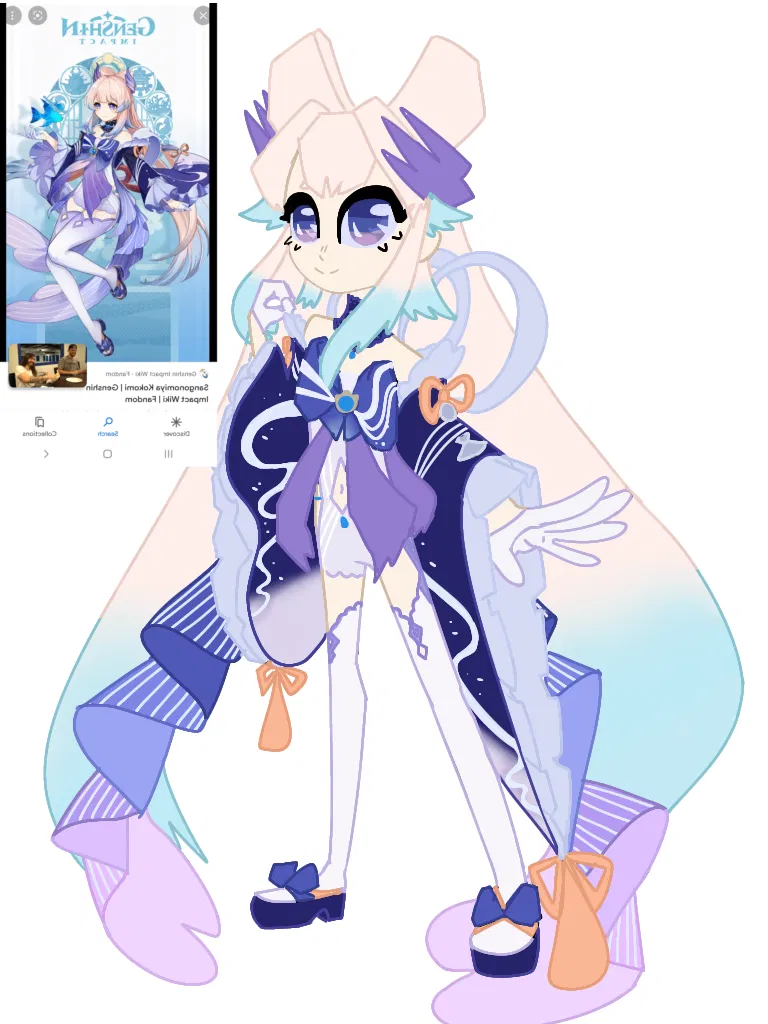 Kokomi sketch coloring complete now I have to shade Genshin Impact ...