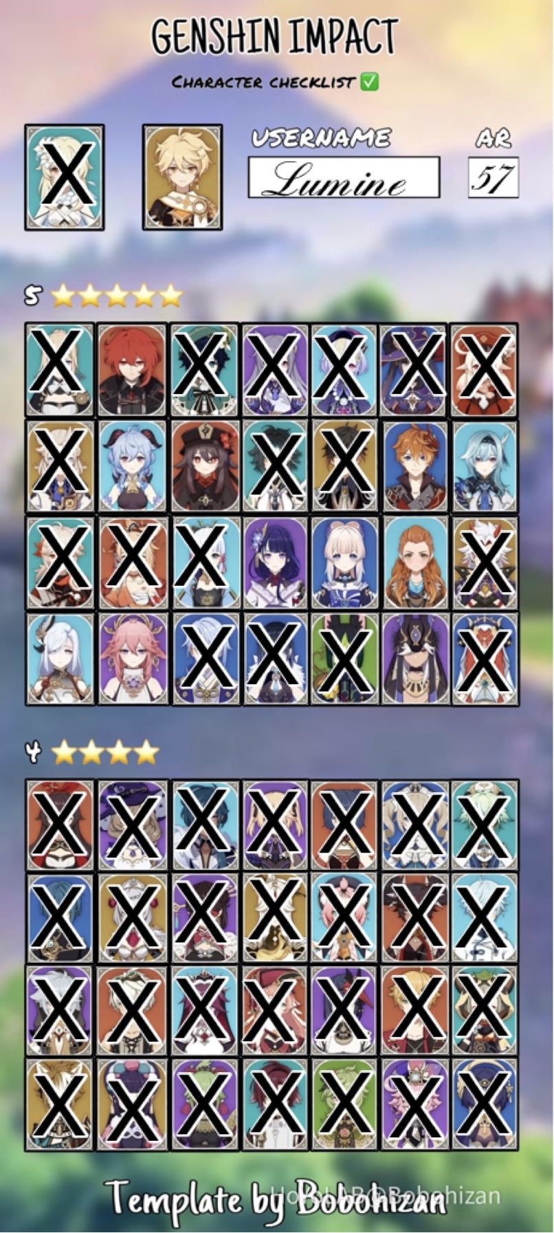 Genshin Characters & Cons Checklist Genshin Impact | HoYoLAB